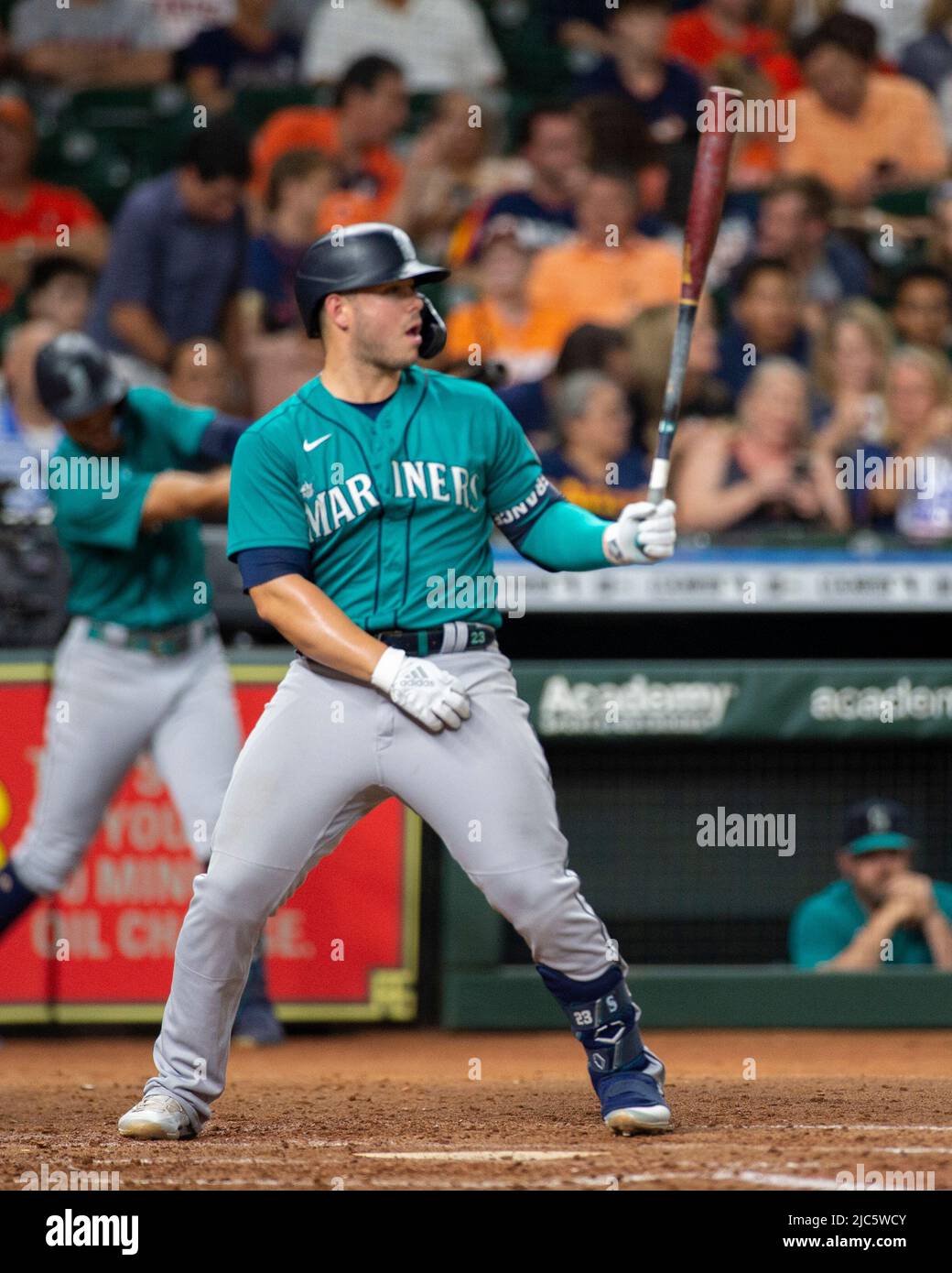 Seattle Mariners third baseman Ty France (23) batting in the top of the ...