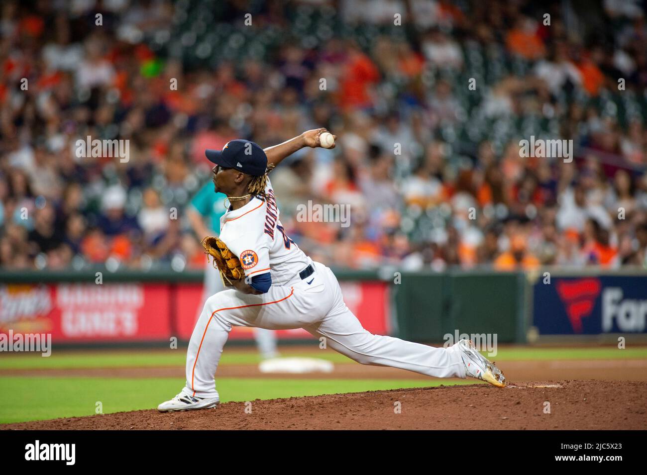 Houston Astros relief pitcher Rafael Montero (47) pitches in the top of ...