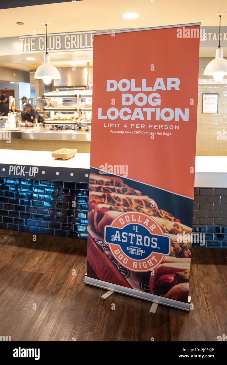 Dollar Hot Dog Night at the MLB game between the Houston Astros and the ...