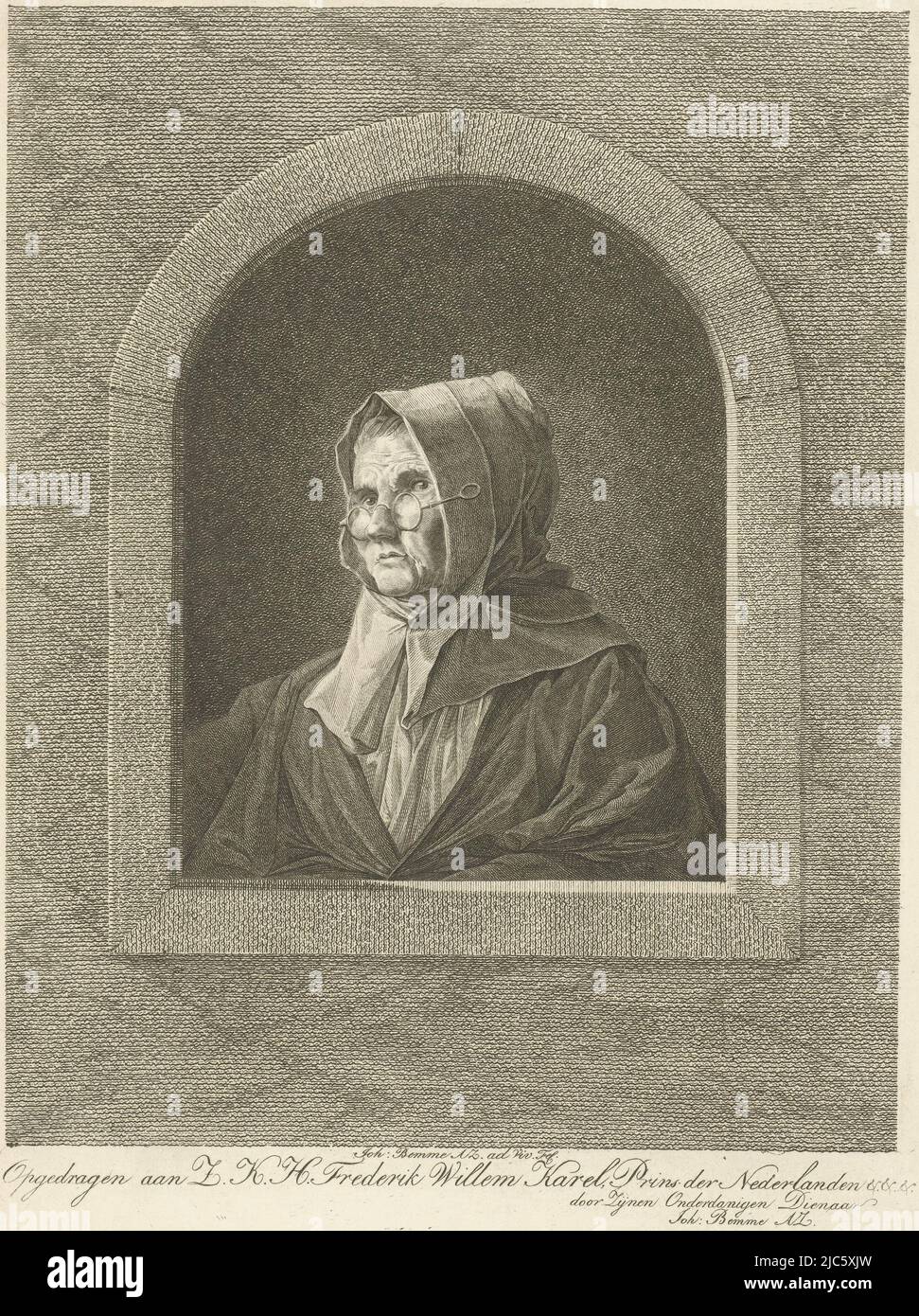Portrait of an old woman with a cloth on her head and glasses, Old ...