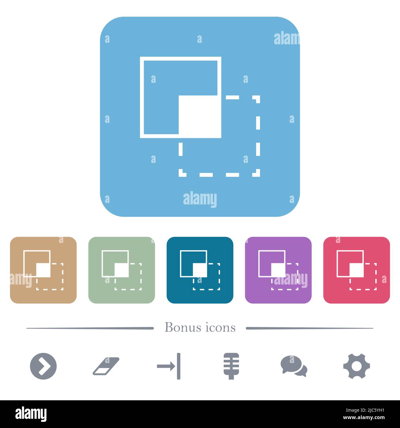 Clipping mask tool white flat icons on color rounded square backgrounds ...