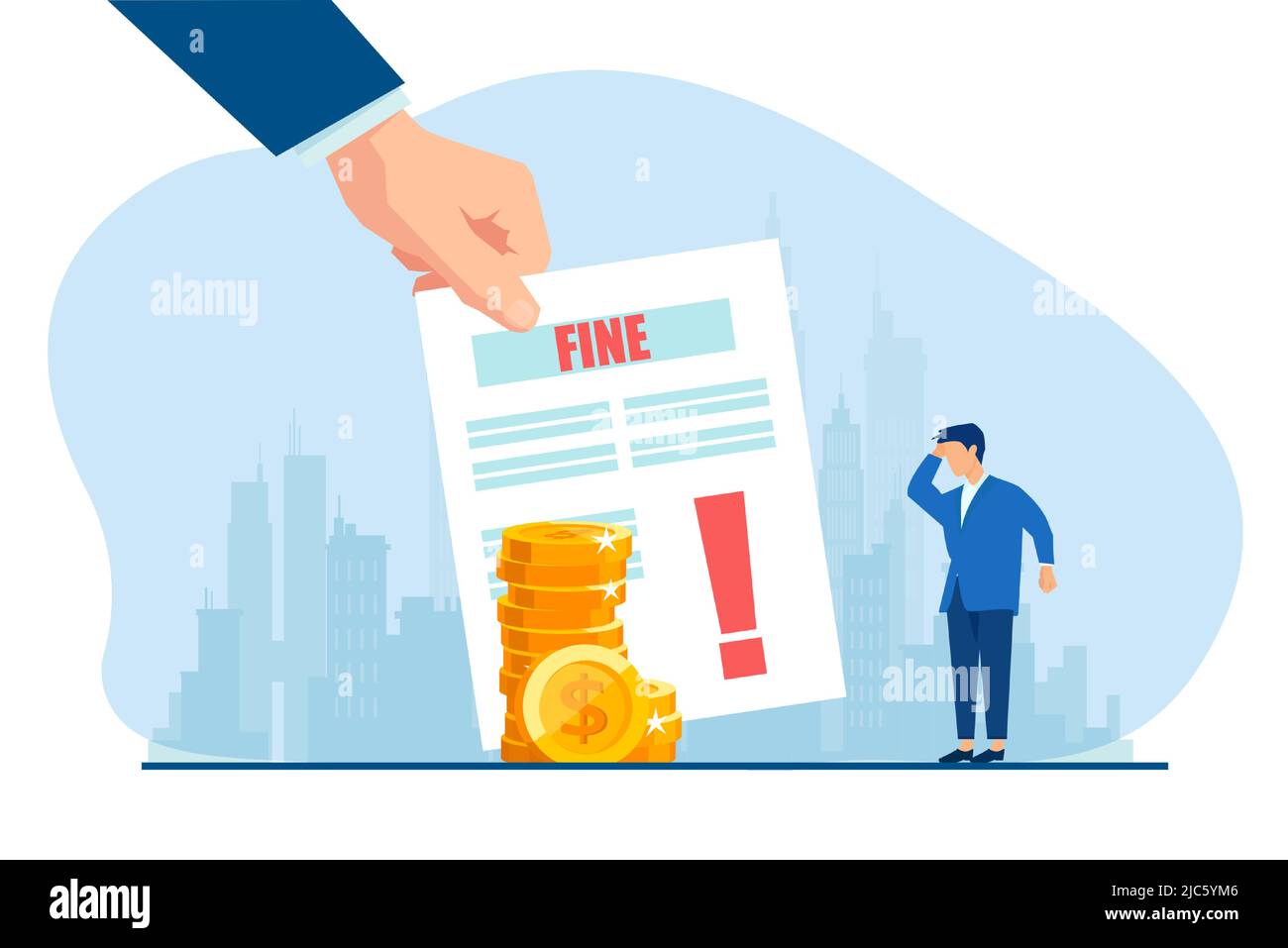 Vector of a stressed businessman getting a fine ticket Stock Vector ...