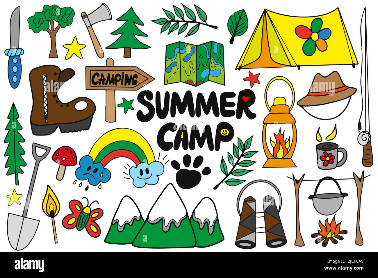 Summer camp Children, kids camping Stock Vector Image & Art - Alamy