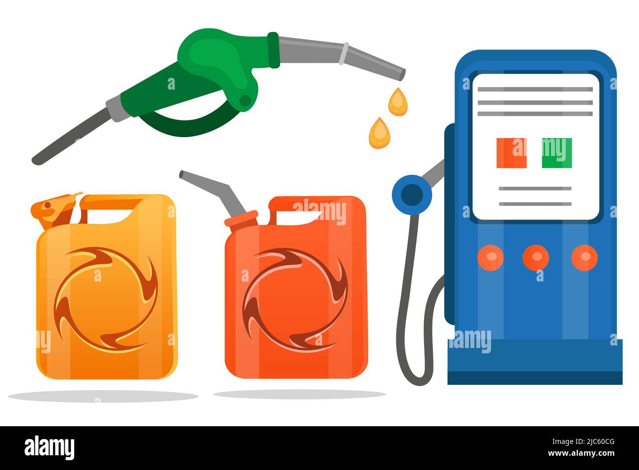 petrol fuel icon set canister, Rising gas prices Stock Vector Image ...