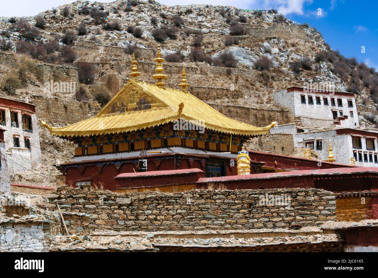 Ganden Monastery on top of Wangbur Mountain is the 1st and primary ...