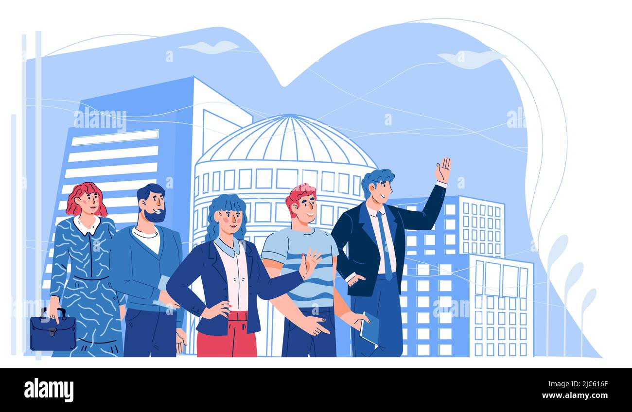 Business team of confident highly qualified professionals, flat vector ...