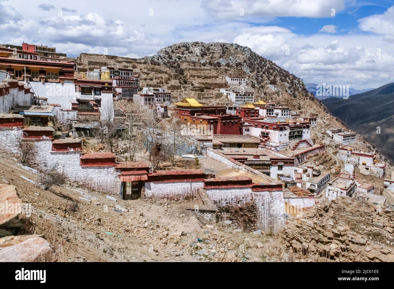 Ganden Monastery on top of Wangbur Mountain is the 1st and primary ...