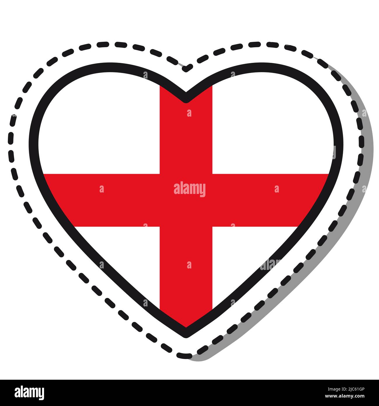 Flag England heart sticker on white background. Vintage vector love ...