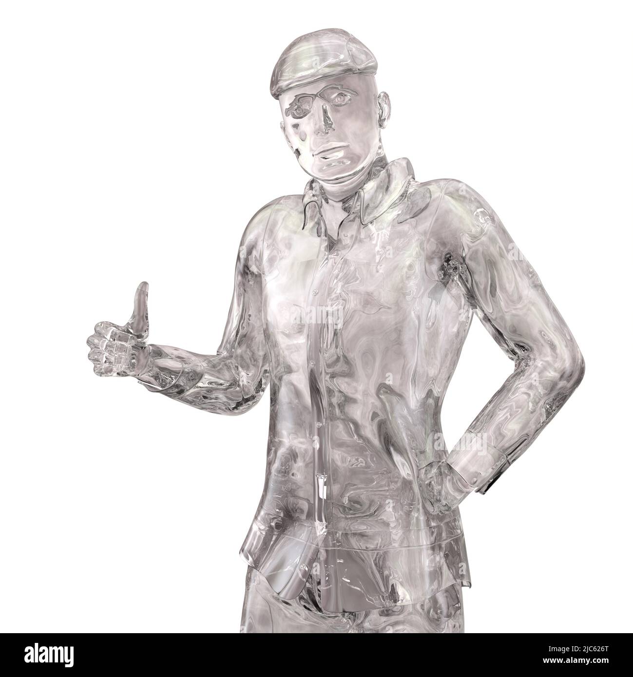 3D-Illustration of a glass and transparent citizen Stock Photo - Alamy