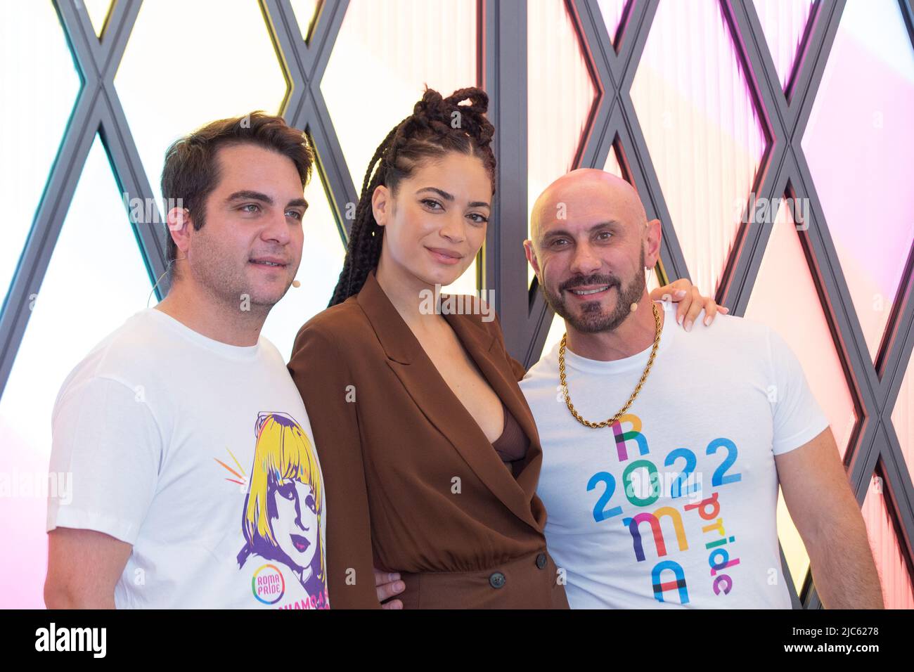 Italian singer Elodie, Mario Colamarino and Diego Longobardi attend ...