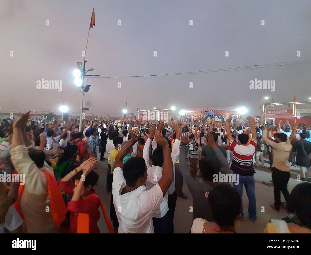 India. 9th June, 2022. Hindu devotees gathered to offer Ganga Aarti ...