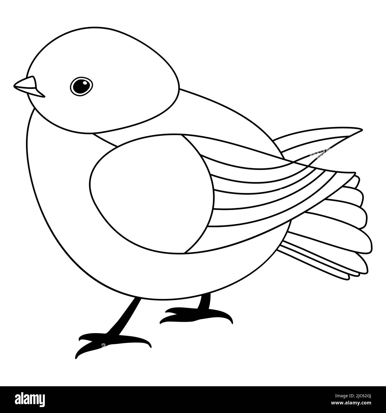 Simple Black And White Bird Drawing