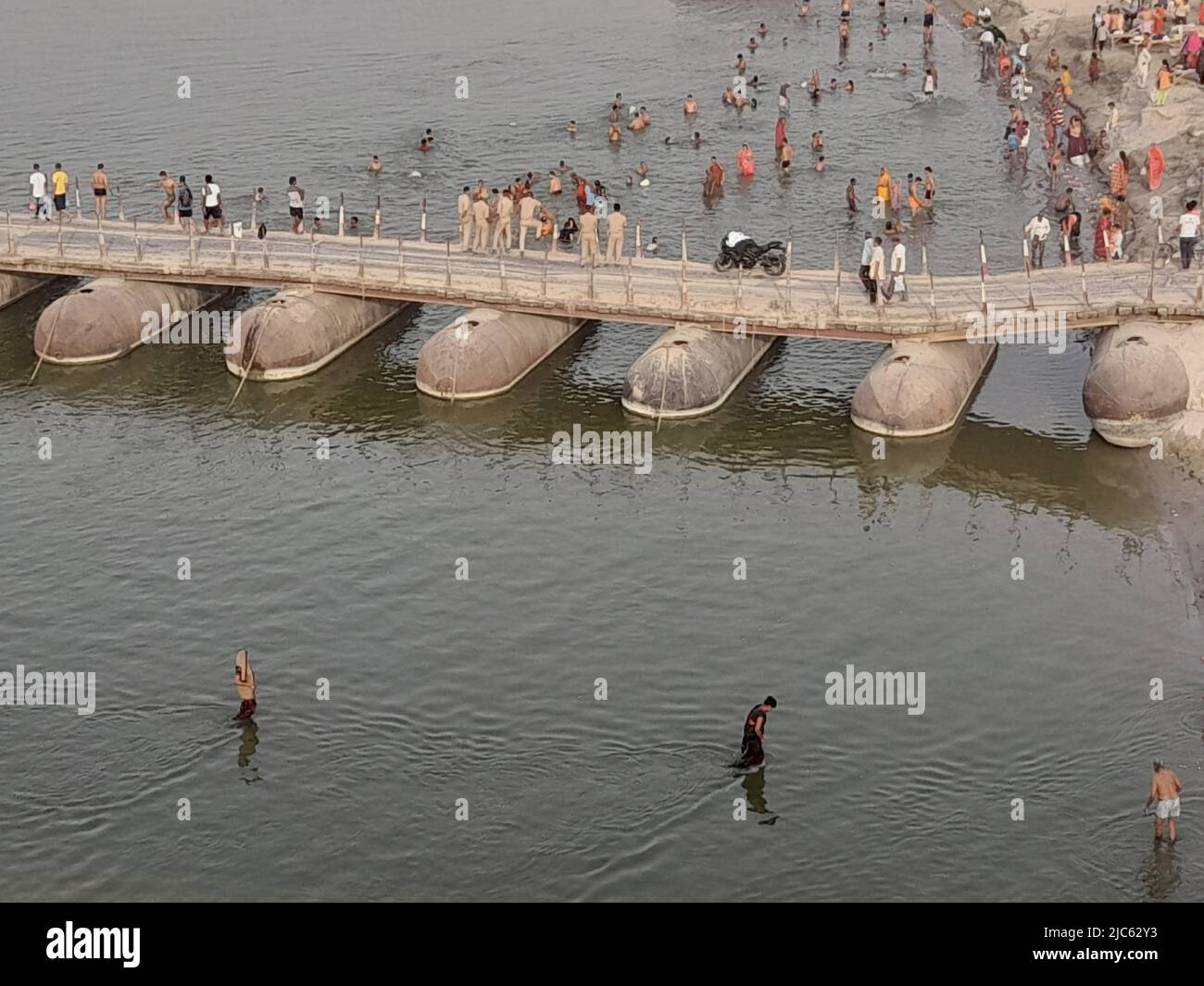 India. 9th June, 2022. Hindu devotees gathered to offer Ganga Aarti ...