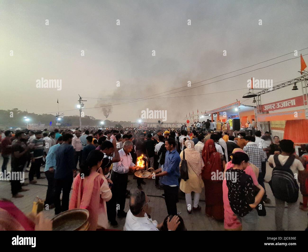 June 9, 2022, India: Hindu devotees gathered to offer Ganga Aarti ...