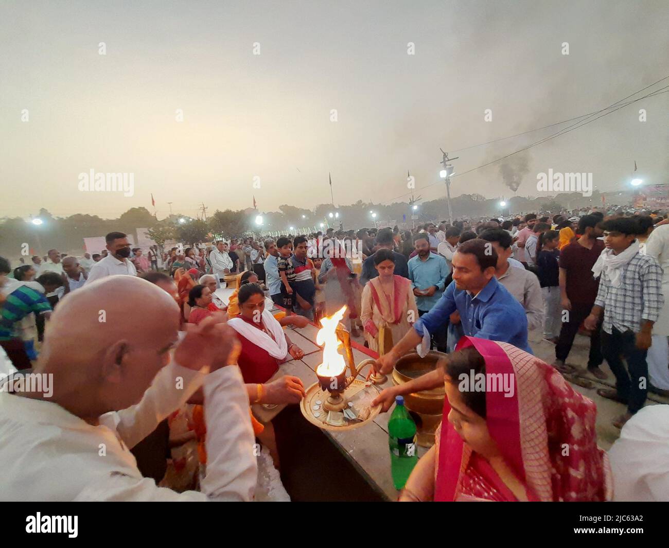 June 9, 2022, India: Hindu devotees gathered to offer Ganga Aarti ...