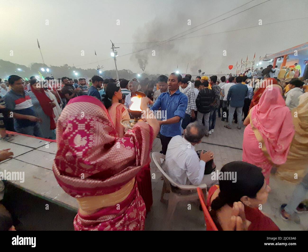 June 9, 2022, India: Hindu devotees gathered to offer Ganga Aarti ...