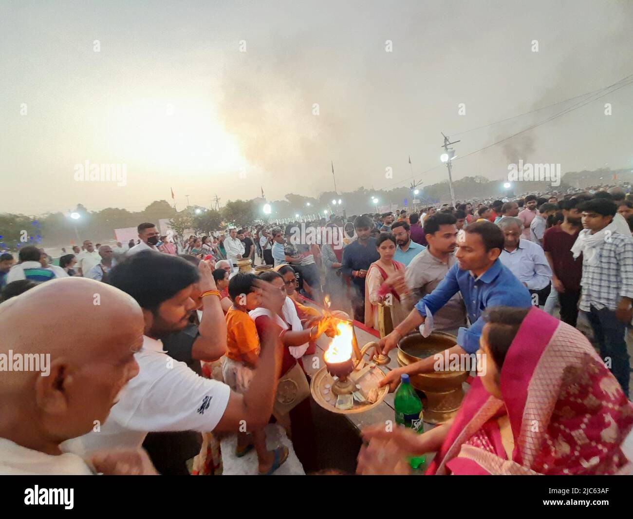 June 9, 2022, India: Hindu devotees gathered to offer Ganga Aarti ...