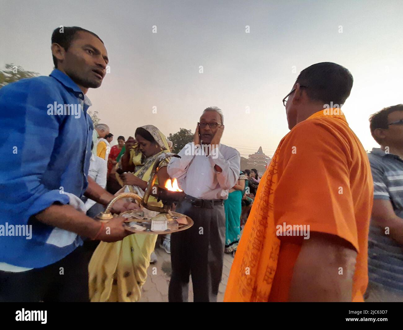 India. 9th June, 2022. Hindu devotees gathered to offer Ganga Aarti ...