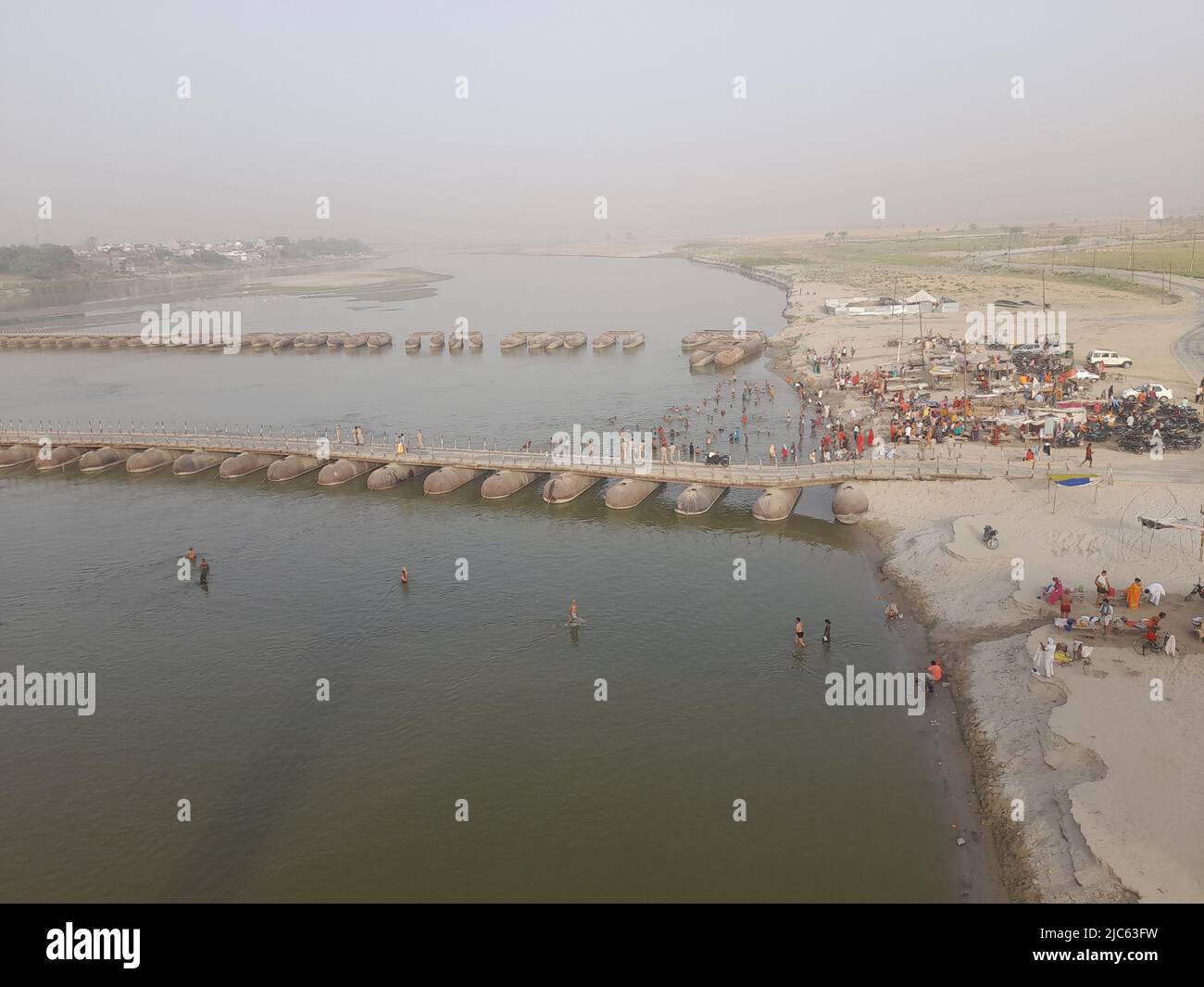 India. 9th June, 2022. Hindu devotees gathered to offer Ganga Aarti ...