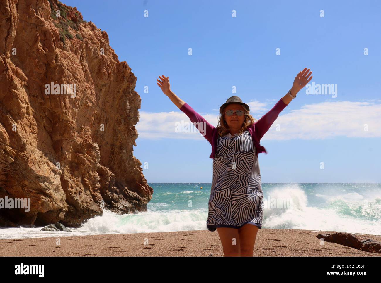 successful woman on the beach Stock Photo - Alamy