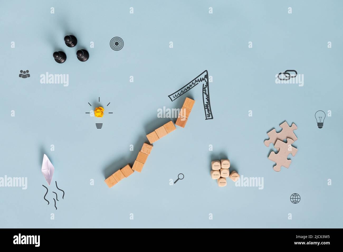 Conceptual image of creativity and development - vision board with ...