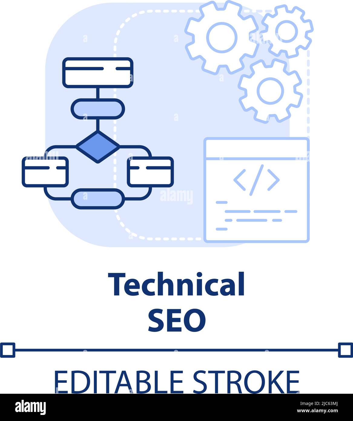 Technical SEO light blue concept icon Stock Vector Image & Art - Alamy