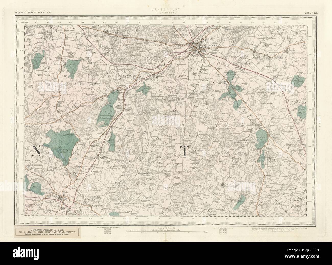 Old map of ashford kent hi-res stock photography and images - Alamy