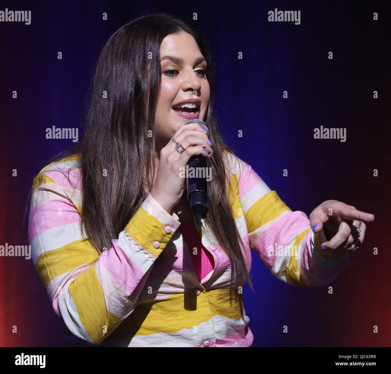 Nashville, TN, USA. 9th June, 2022. Hillary Scott on stage for CMA Fest ...