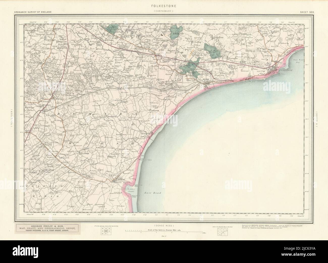 Map of folkestone hi-res stock photography and images - Alamy