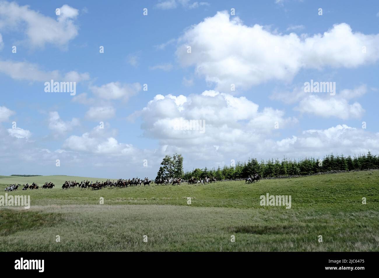 Hawick, UK. 10.Jun.2022. Ahead of his mounted supporters, numbering ...