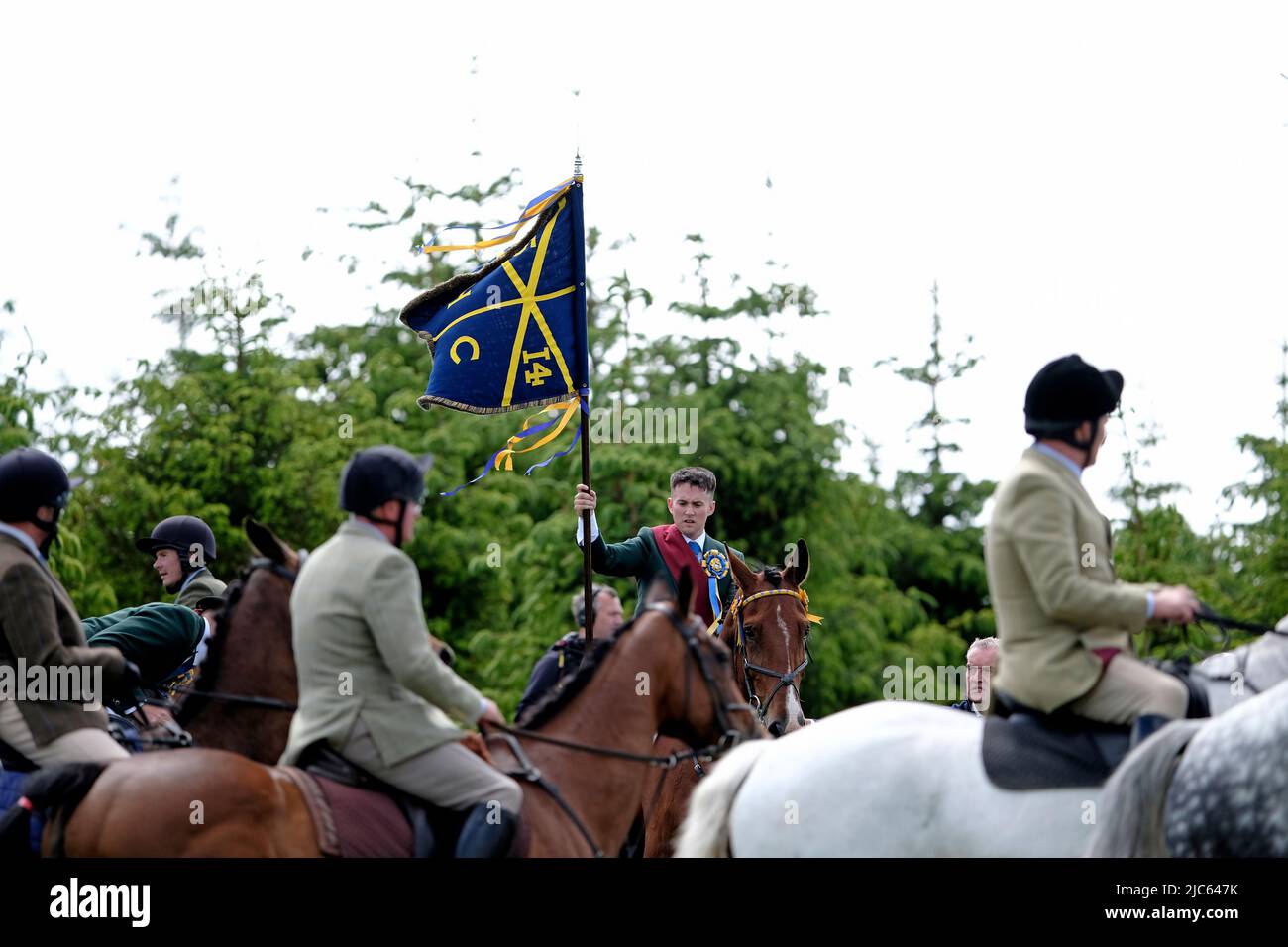 Hawick, UK. 10.Jun.2022. Ahead of his mounted supporters, numbering ...