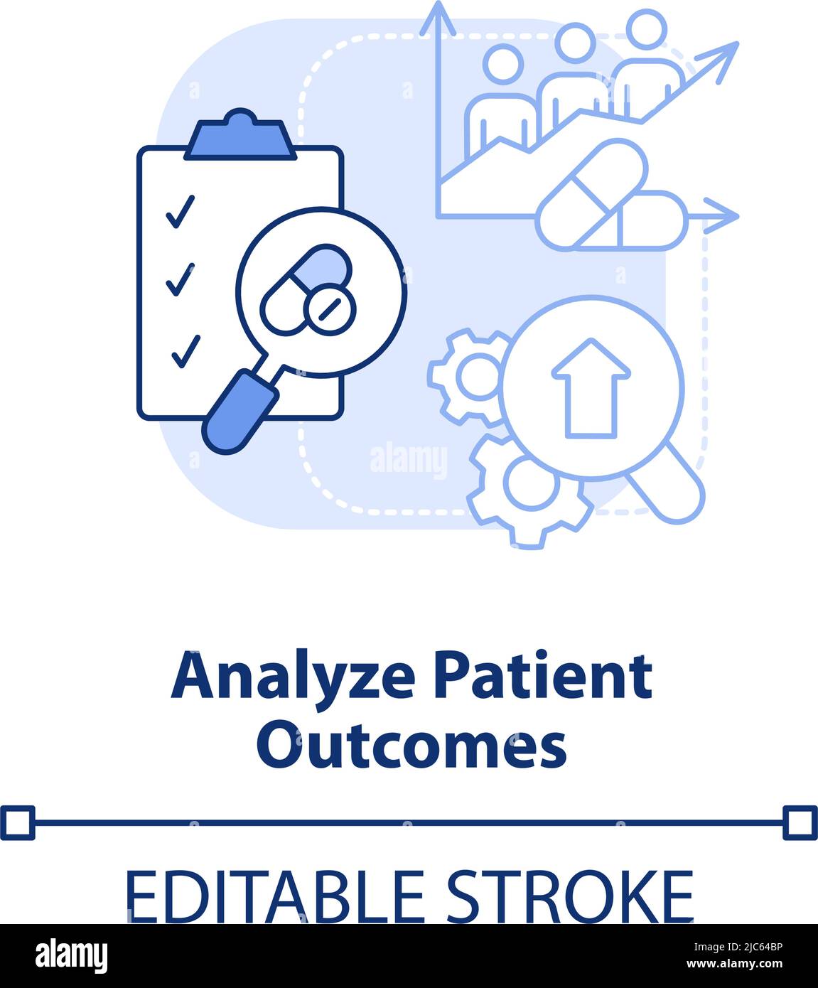 Analyze patient outcomes light blue concept icon Stock Vector Image ...