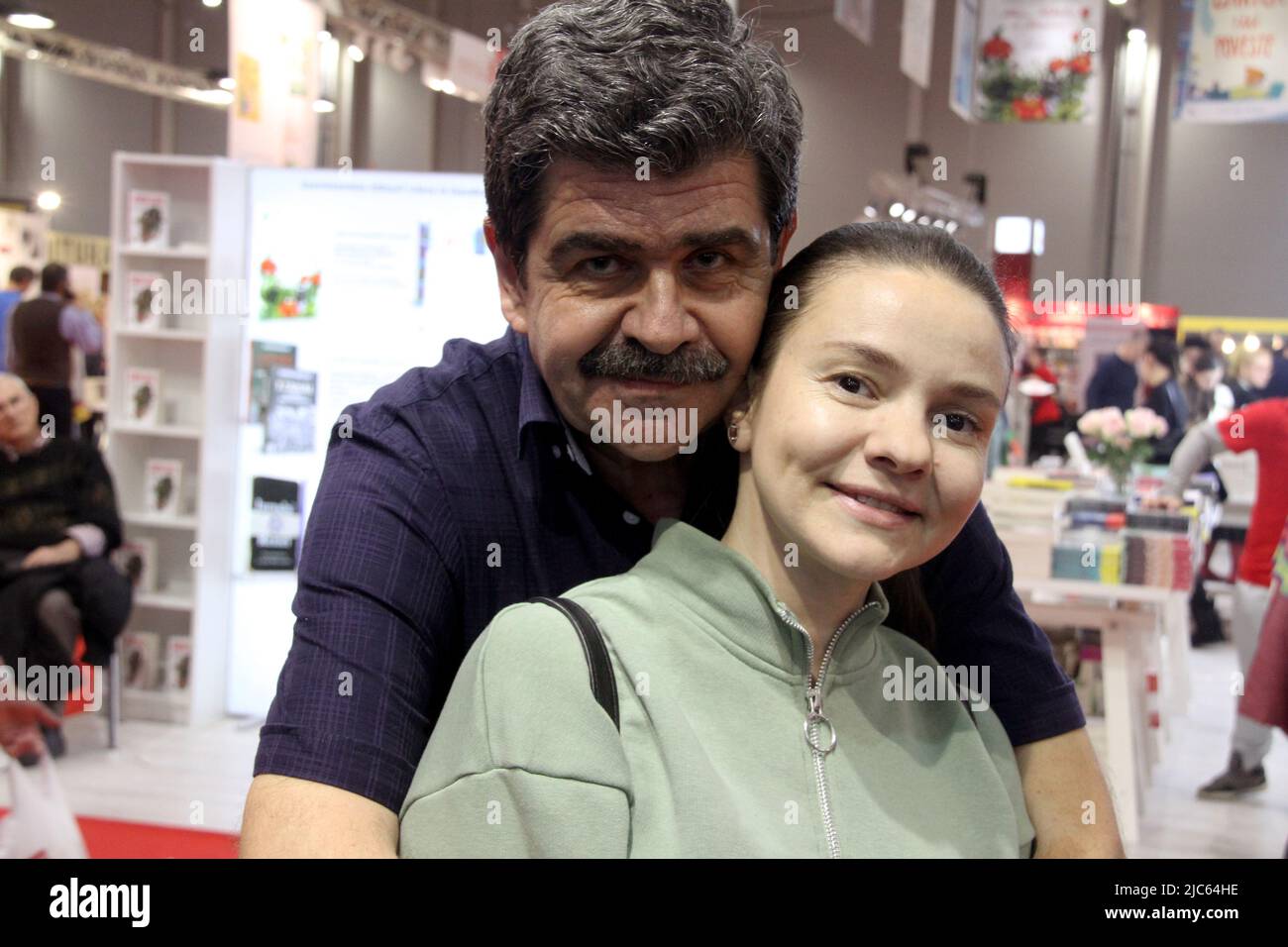 Romanian author Radu Paraschivescu with wife Irina, 2019 Stock Photo ...