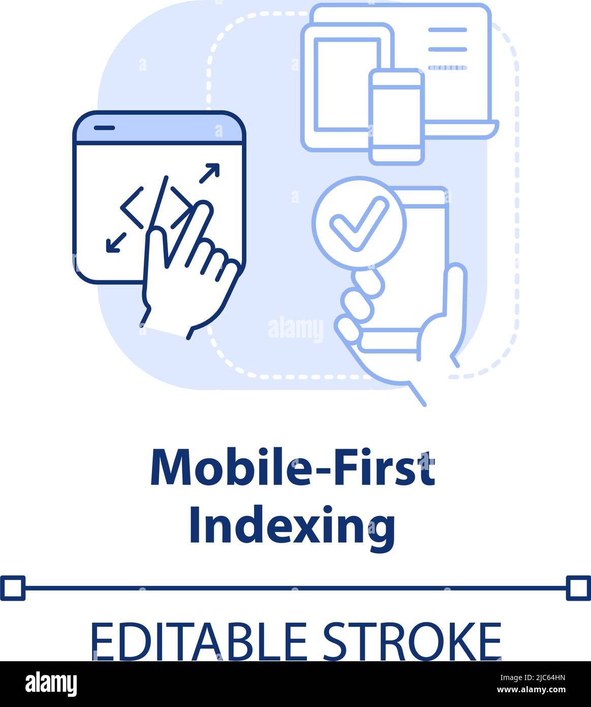 Mobile-first indexing light blue concept icon Stock Vector Image & Art ...