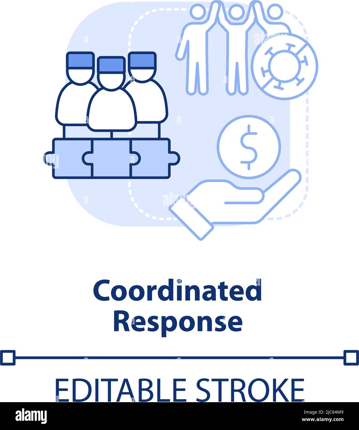 Coordinated response light blue concept icon Stock Vector Image & Art ...