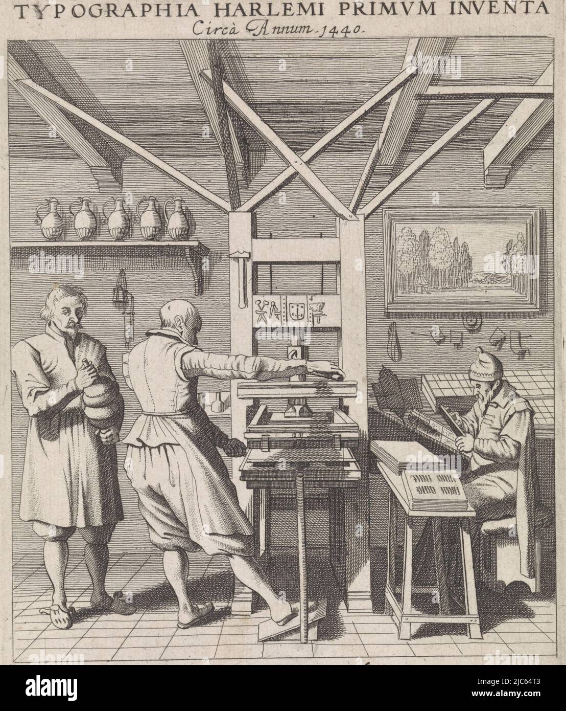The invention of printing by Laurens Jansz. Coster in Haarlem, ca. 1440 ...