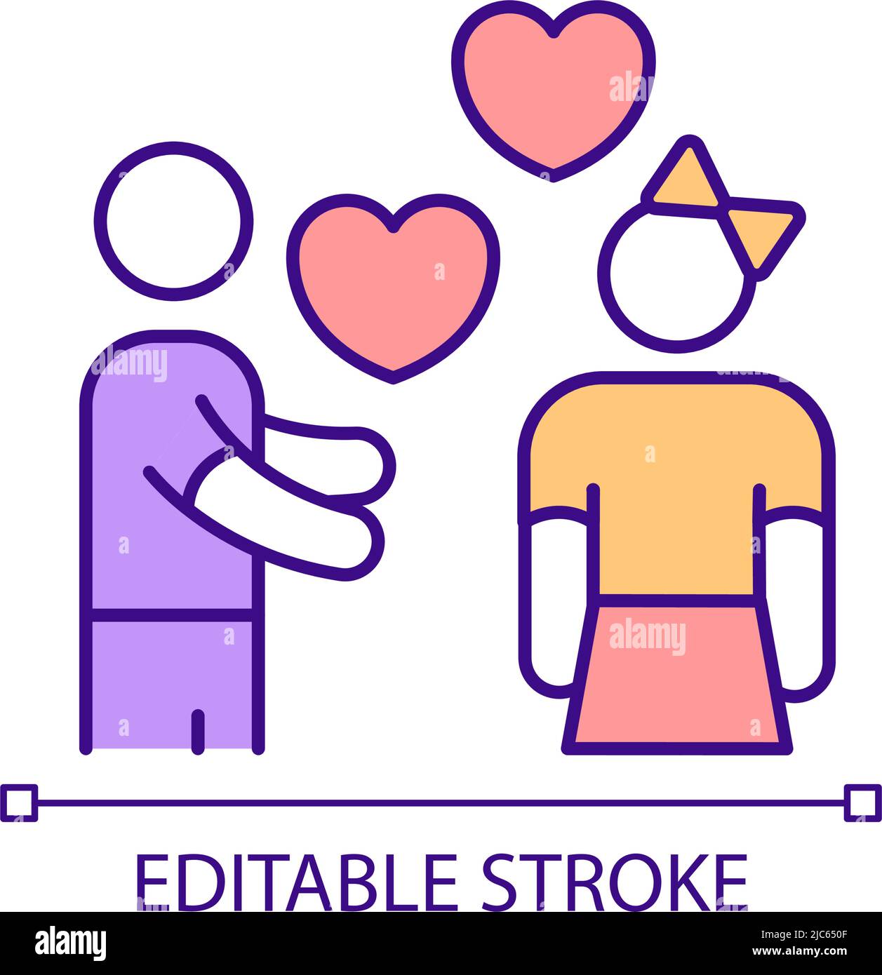 Showing love in relationship RGB color icon Stock Vector Image & Art ...