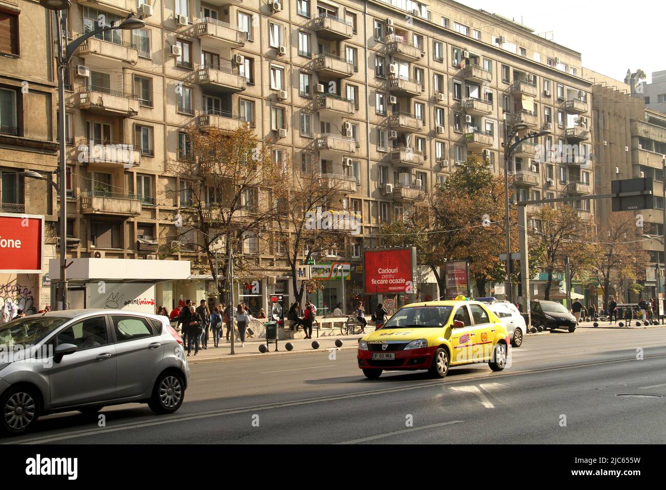 Bucharest, Romania. Apartment buildings along Boulevard Gheorghe ...