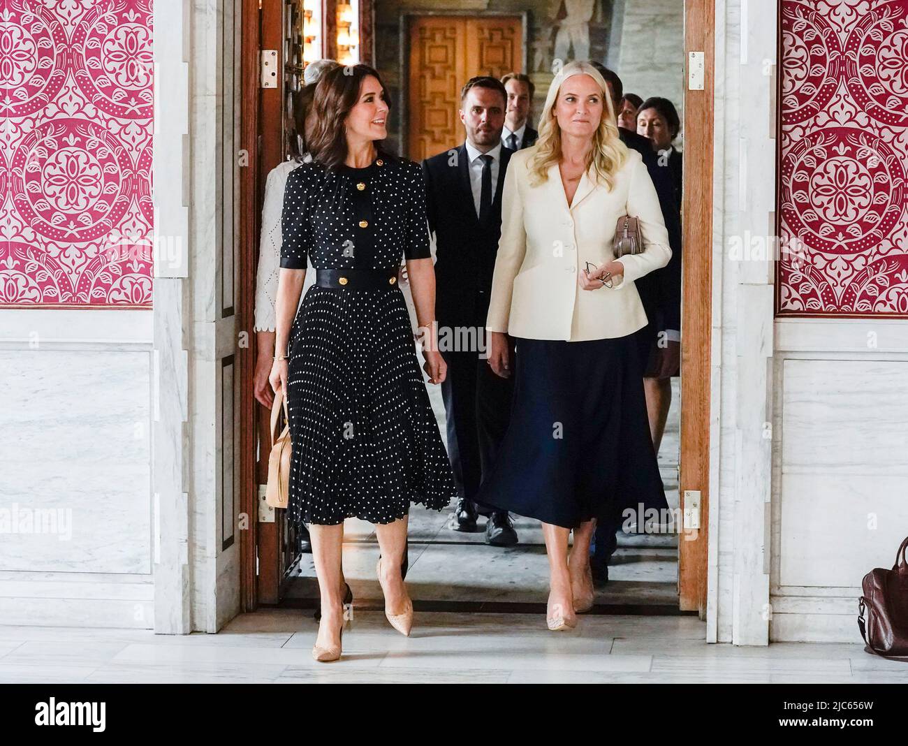 Oslo 20220610.Crown Princess Mary of Denmark (left) and Crown Princess Mette-Marit of Norway ...
