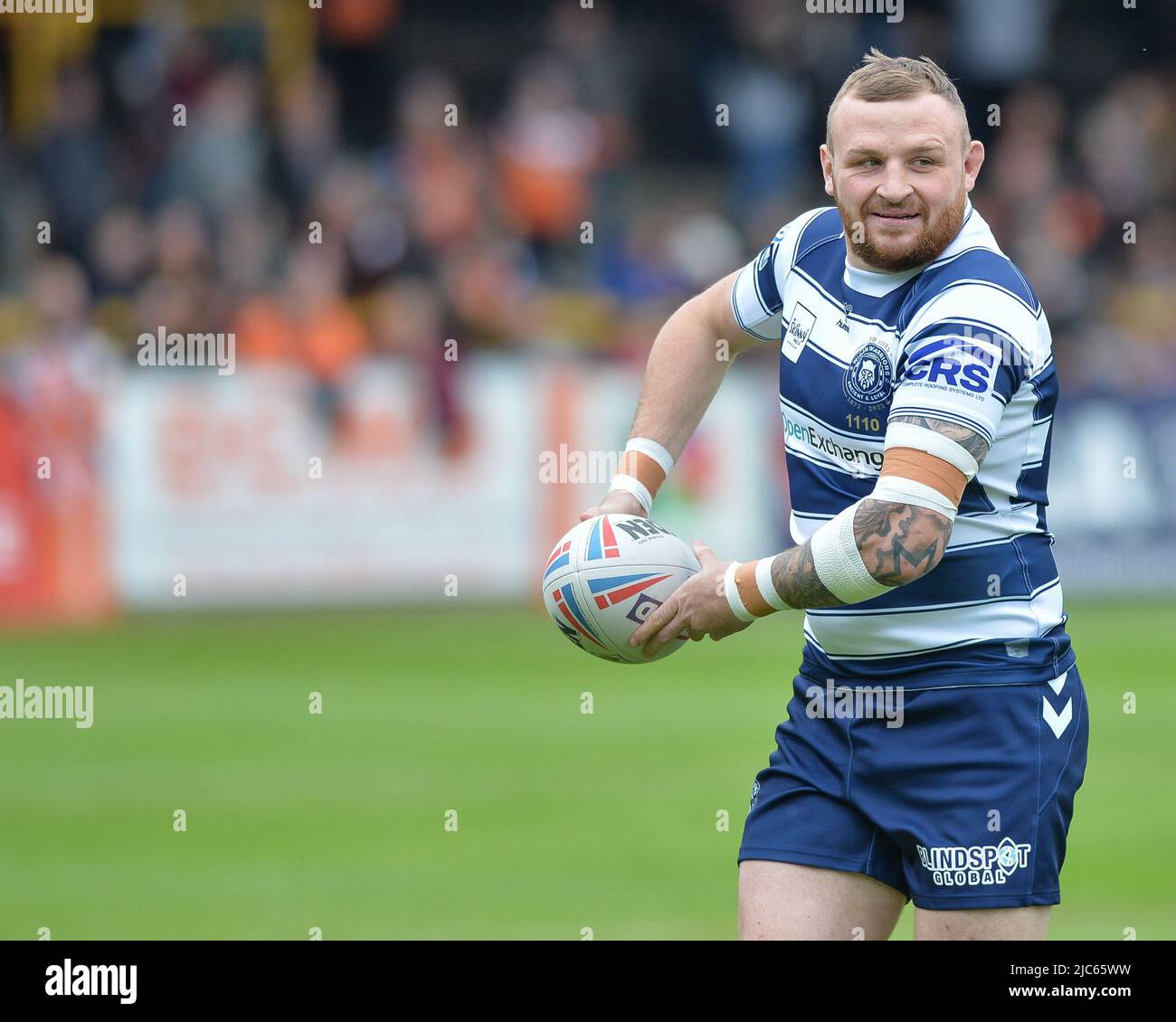 Castleford, England - 4 July 2022 - Brad Singleton of Wigan Warriors ...