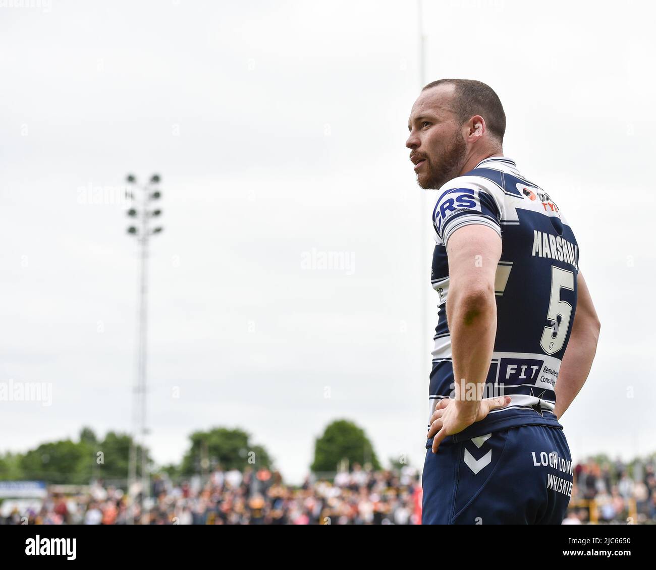 Castleford, England - 4 July 2022 - Liam Marshall of Wigan Warriors ...
