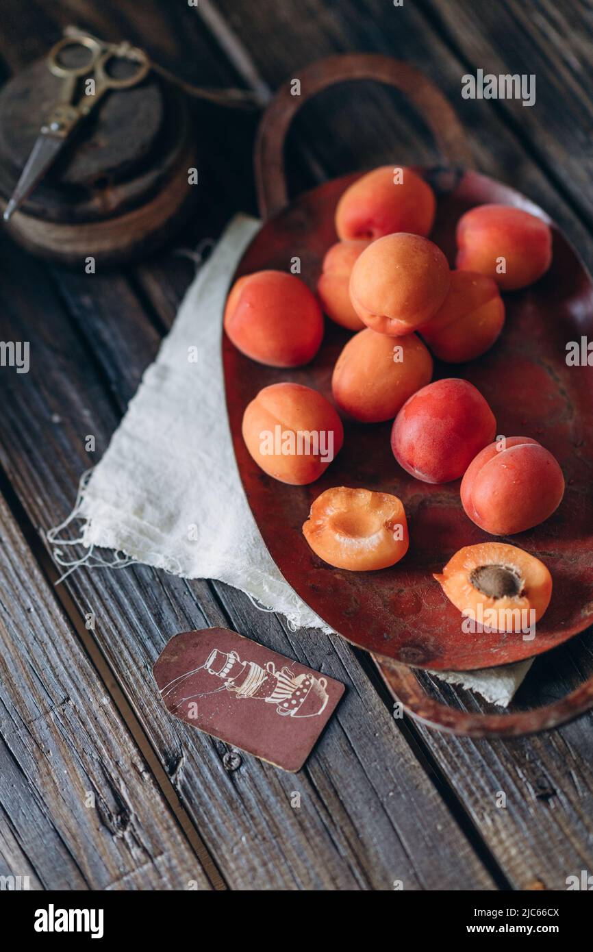 food photography in low key, fruits apricots vitamins, food for ...