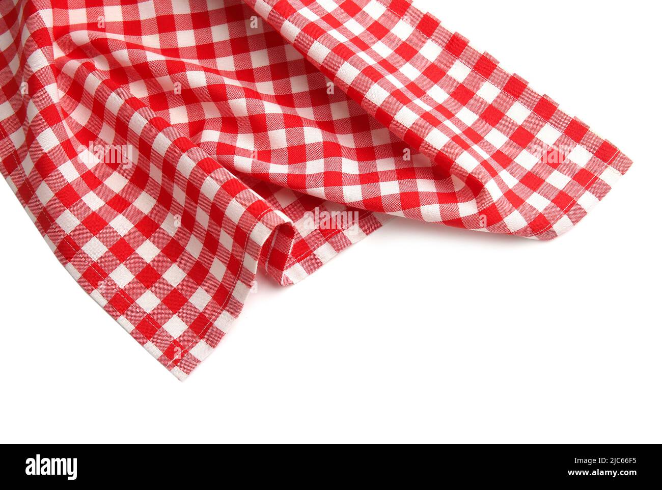 Crumpled napkin food advertisement element. Checkered red cloth,picnic ...