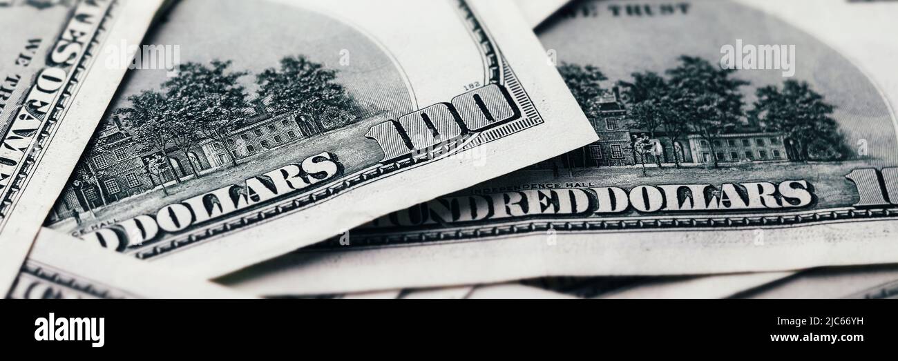 American paper dollar bills background. Hundred dollar banknotes ...