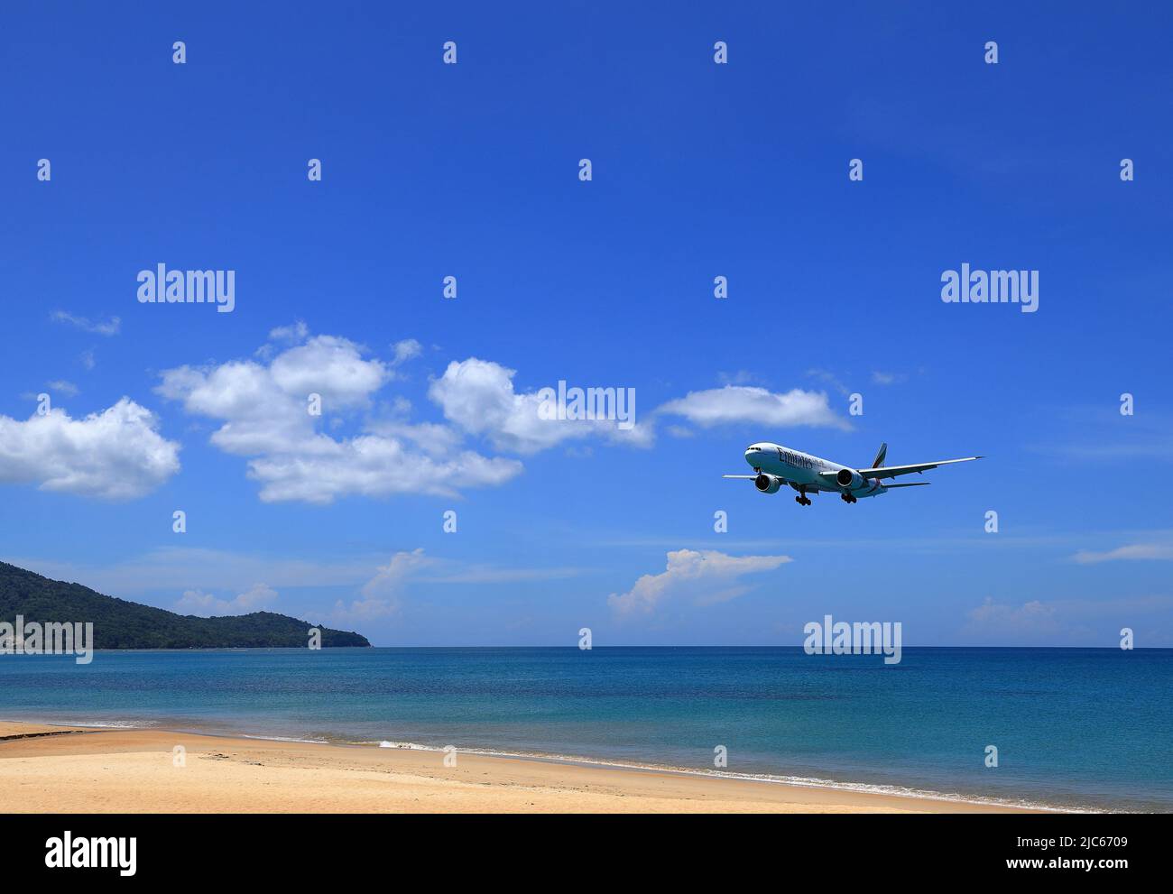 Airliner or Passenger plane Emirates Boeing 777-300ER landing to ...