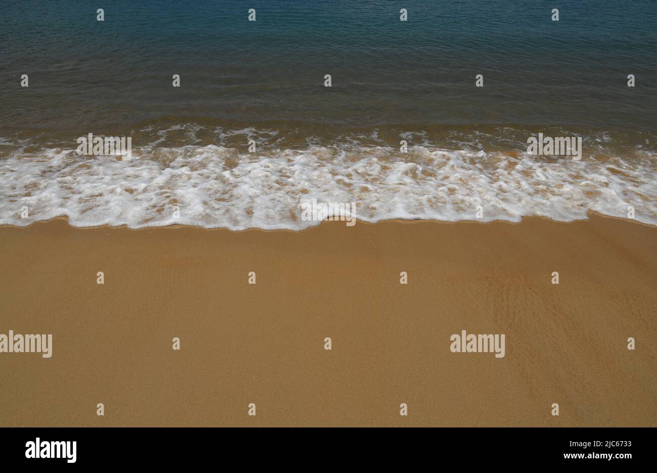 Calm sea waves on tropical sandy beach, Soft beautiful ocean wave on ...