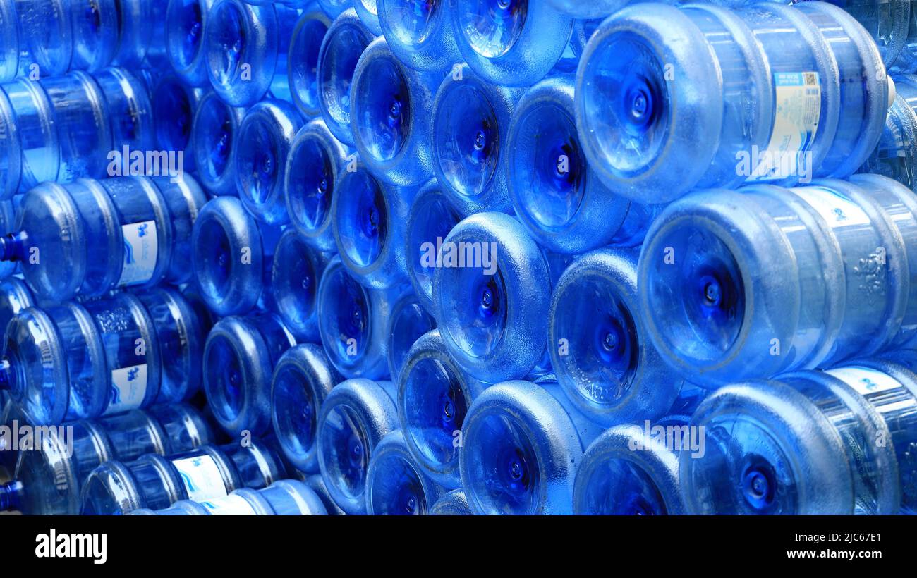 Pile of empty big Drinking water bottles, Pattern of Big Bottle of ...