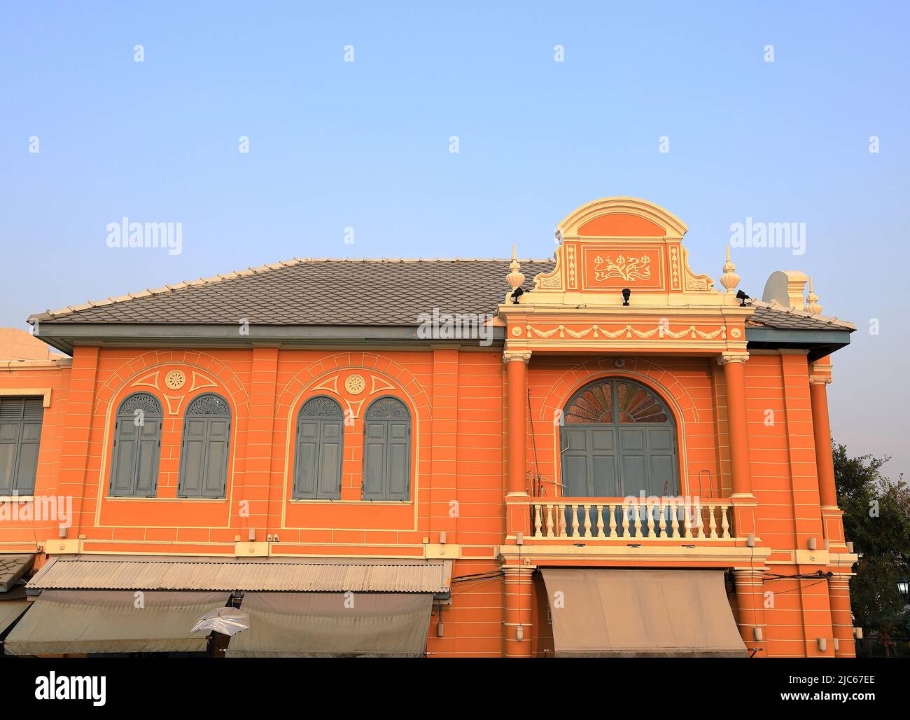 Vintage architecture building facade with beautiful windows detail ...