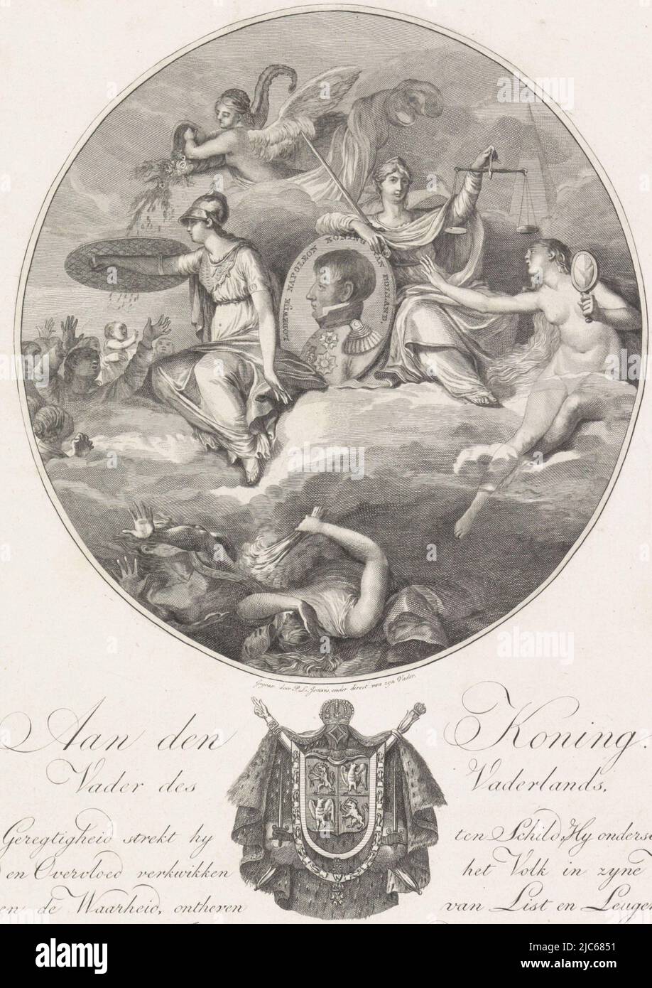 Allegorical representation showing a bust portrait of Louis Napoleon ...