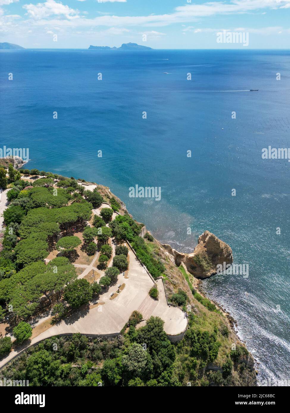 scorcio sul parco virgiliano, capri in lontananza Stock Photo - Alamy